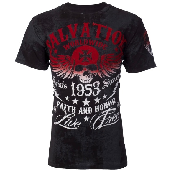 Affliction | Shirts | Archaic By Affliction Mens Tshirt Black Tide ...